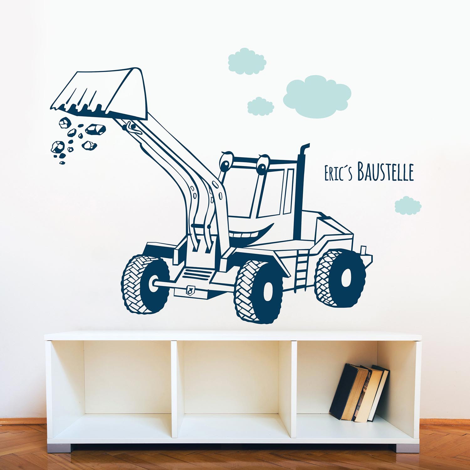 Wandtattoo Auto Bagger Baustelle Baustellenfahrzeug mit Wunschnamen ...