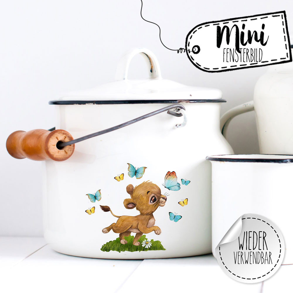 Mini Sticker Aufkleber Löwe Löwenbaby Junge Schmetterlinge ...