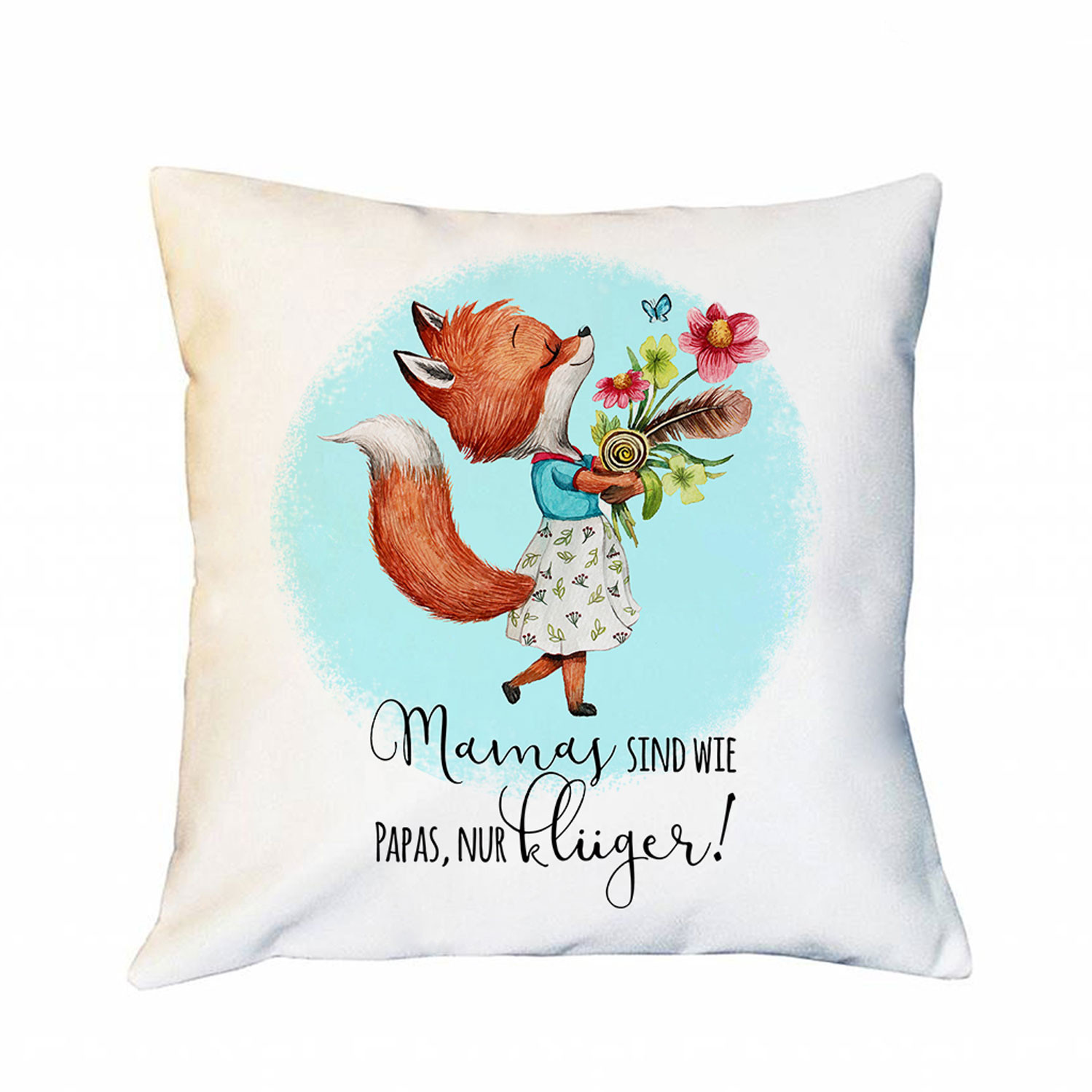 Kissen Fuchs & Spruch Mamas wie Papas nur klüger inklusive Füllung ...