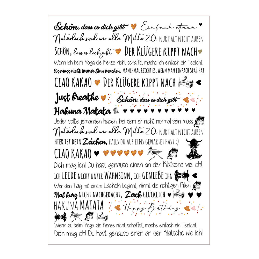 Kerzensticker Kerzentattoos Tattoofolie positive Sprüche für Kerzen ...