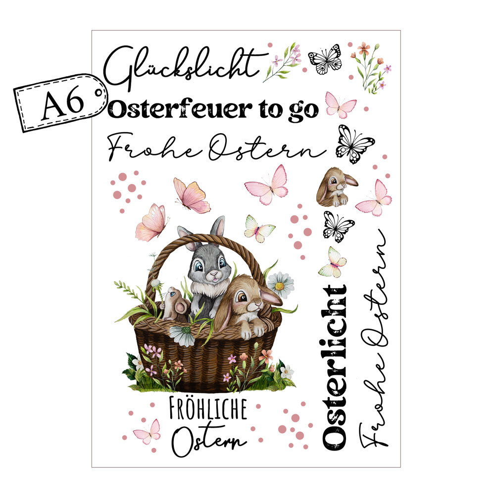 Kerzensticker Kerzentattoo Kerzentattoos Tattoofolie Fröhliche Ostern Osterhasen Hase Hasen für ...