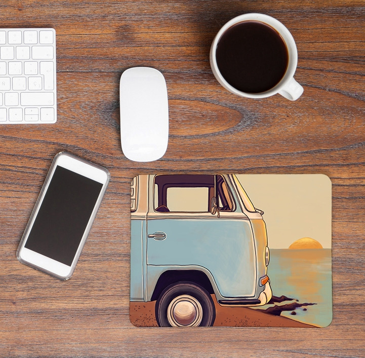Mousepad Kinder Surfbus am Meer Mouse Pad Mausunterlage Bus am Strand ...
