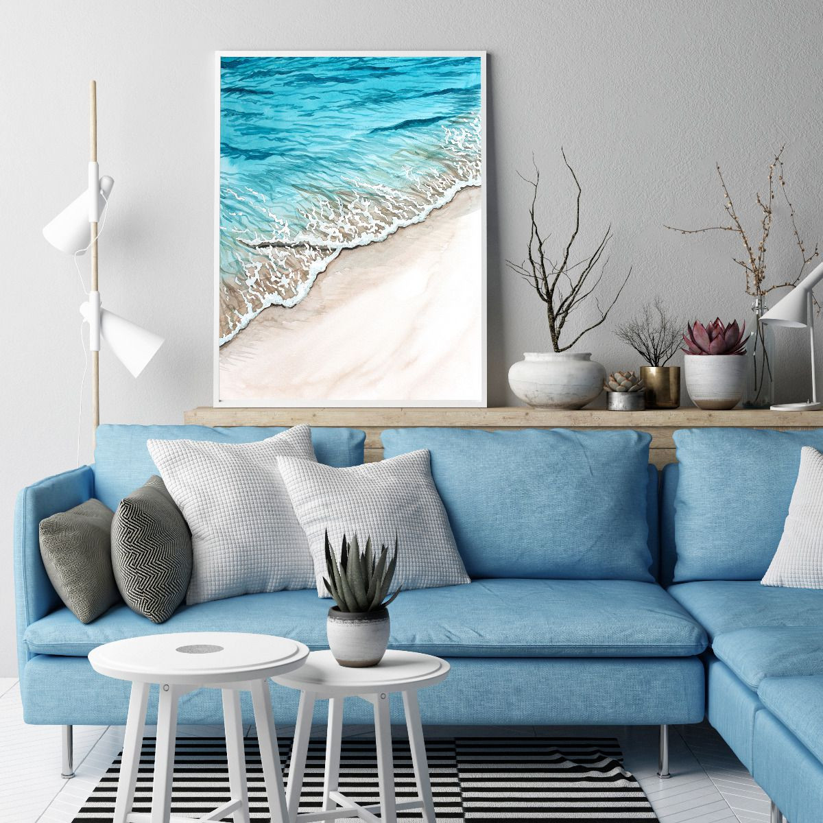 A4 oder A3 Poster Wellen Print Wandbild Strand Küste Plakat Meer ...