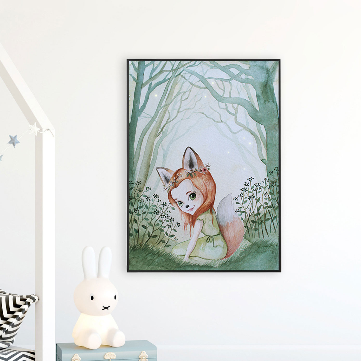 Print Poster in A3 oder A4 Fuchsmädchen Fara im Wald Plakat ...