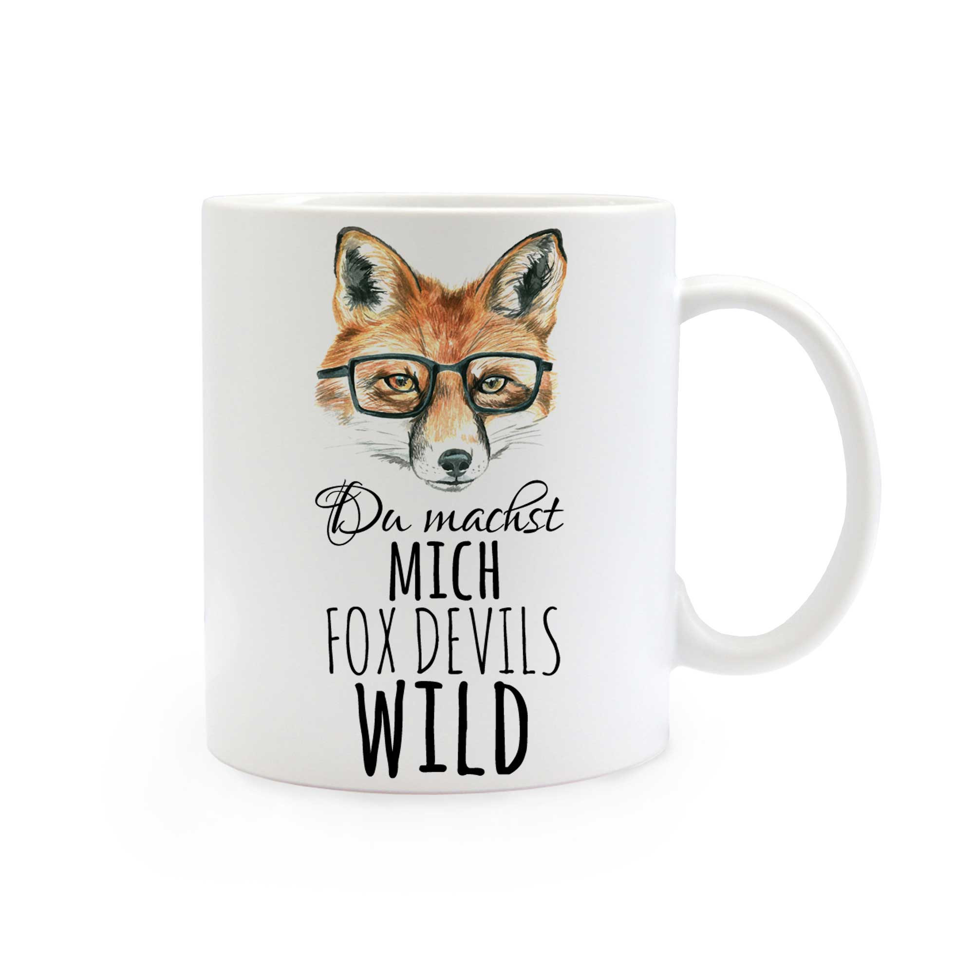 Tasse Fuchs mit Brille und Spruch du machst mich fox devils wild ts299 ...