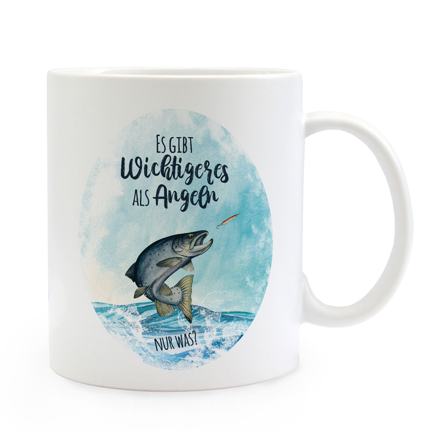 Tasse Becher Kaffeetasse Meerforelle Lachsforelle Fisch Spruch Es gibt ...